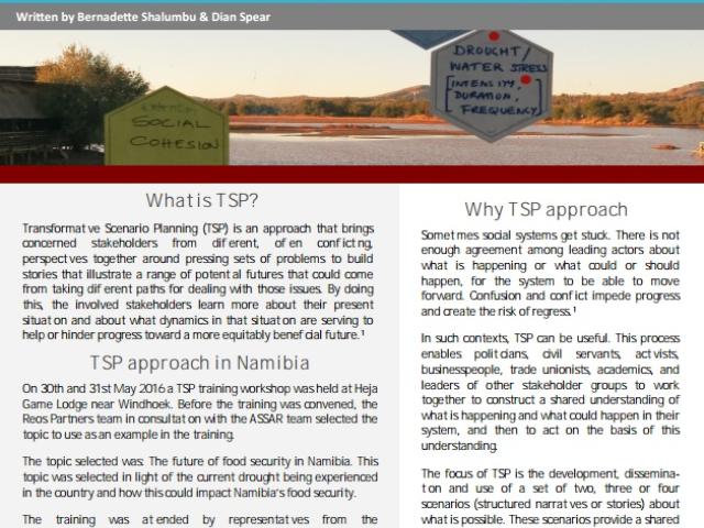 A Short Report on Transformative Scenario Planning in Namibia ...